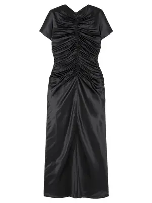 Tove Aubree Silk-satin Midi Dress - Black