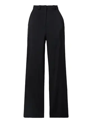 Another Tomorrow Crepe Straight-leg Trousers - Black