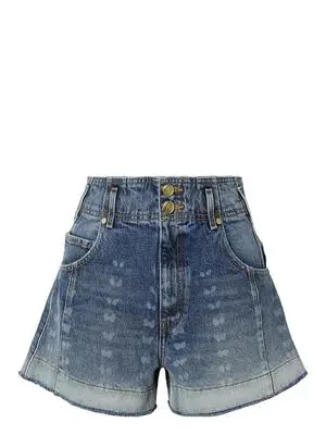 Ulla Johnson The Charlotte Frayed Denim Shorts - Blue