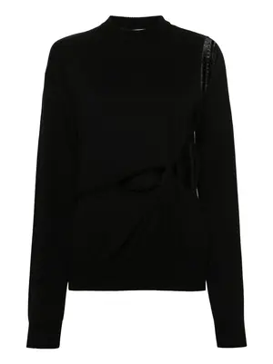 Sportmax Cut-out Wool Jumper - Black