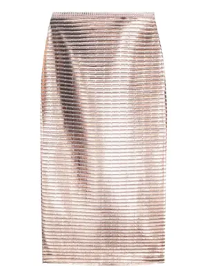GENNY Lamé Midi Pencil Skirt - Pink