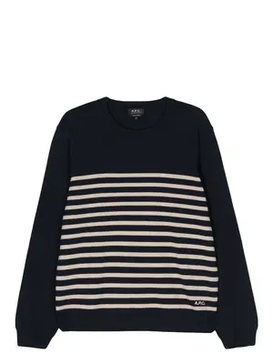 A.p.c. Matthew Striped Sweater - Blue