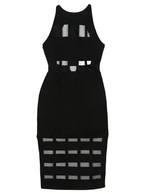 GENNY Semi-sheer Midi Dress - Black