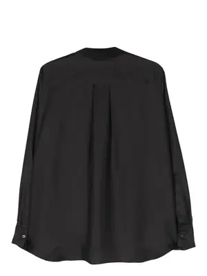BLANCA VITA Silk Satin Shirt - Black