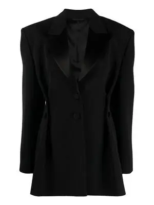 Givenchy Pleated Single-breasted Wool Blazer - Black