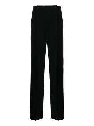 Max Mara Satin-finish Wide-leg Trousers - Black