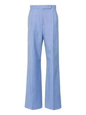Max Mara Mélange Virgin-wool-blend Trousers - Blue
