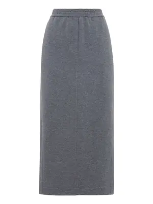 Brunello Cucinelli Elasticated-waistband Midi Skirt - Grey
