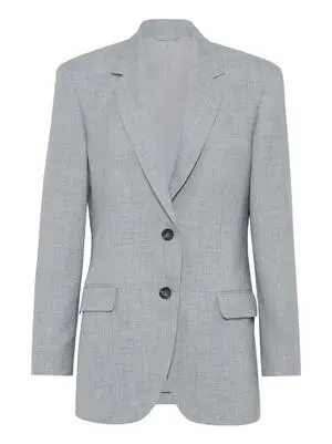 Brunello Cucinelli Single-breasted Wool Blazer - Grey