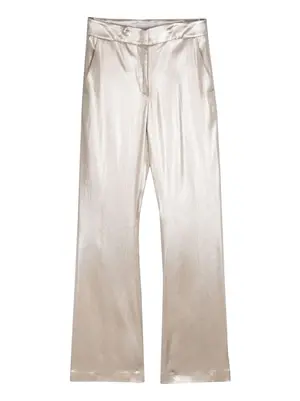 GENNY Lamé Flared Trousers - Silver