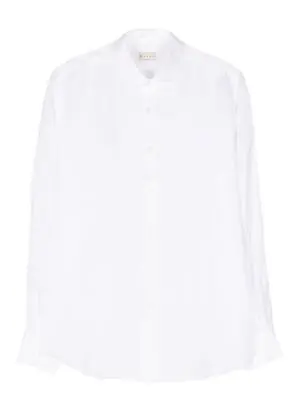 XACUS Spread-collar Linen Shirt - White