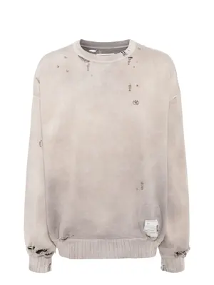 Mihara Yasuhiro Faded-effect Cotton Sweatshirt - Brown