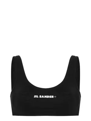 JIL SANDER Logo-print Bikini Top - Black