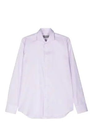 Canali Mini-check Cotton Shirt - Pink