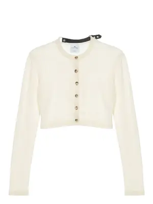 COURREGES Cropped Fine-knit Cardigan - Neutrals