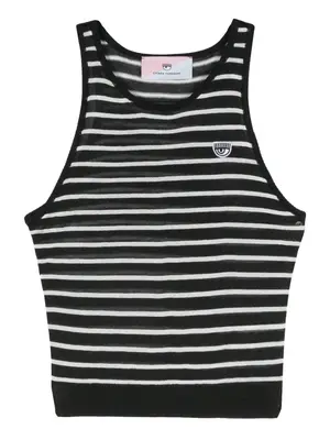 CHIARA FERRAGNI Chiara Ferragni Eyelike-Patch Striped Top