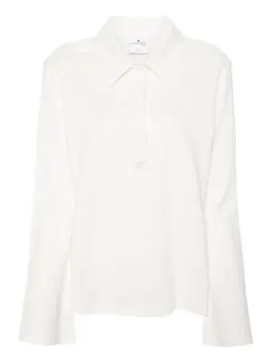 COURREGES Piqué Cotton Polo Shirt - White