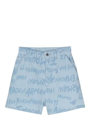 EMPORIO ARMANI Emporio Armani Logo-Print Chambray Shorts