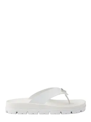 Prada Triangle-logo Flip Flops - White