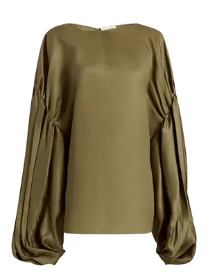 KHAITE Khaite Quico Pleat-Detail Blouse