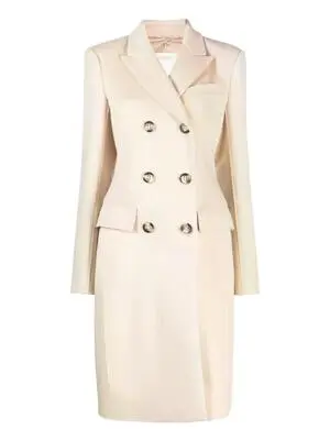 Sportmax Long-sleeved Double-breasted Coat - Neutrals