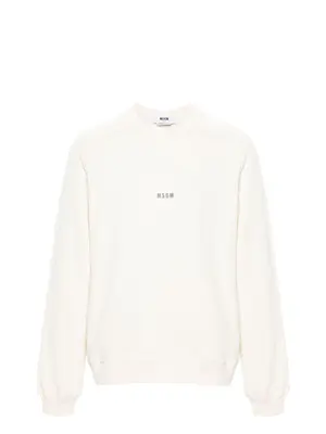 MSGM MSGM Logo-Print Cotton Sweatshirt Neutrals