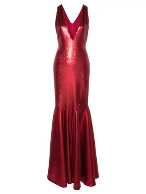 GENNY Sequinned Mermaid Gown - Red