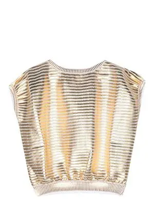 GENNY Striped Lamé Top - Gold