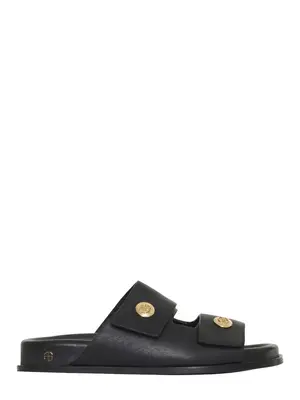 ANINE BING Ella Leather Slides - Black