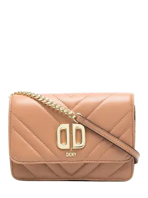 Dkny Quilted Leather Crossbody Bag - Brown