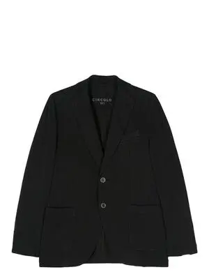 CIRCOLO 1901 Textured Cotton Blazer - Black