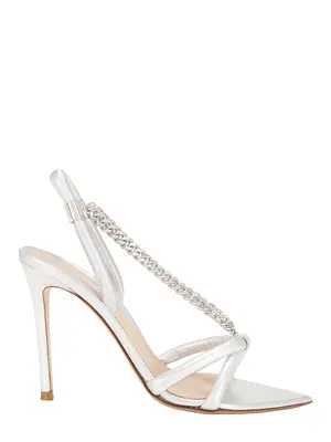 GIANVITO ROSSI Nappa Silk Heels - Silver