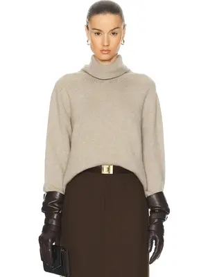 Chanel Cashmere Turtleneck Sweater - Beige