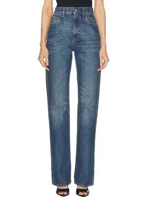 Coperni High Waisted Straight Leg Jeans - Blue
