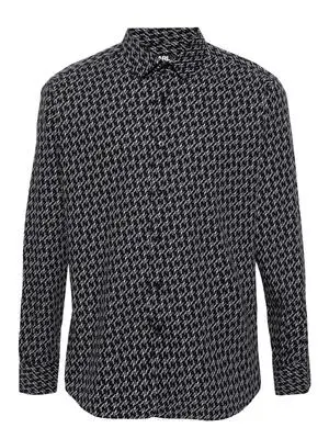 KARL LAGERFELD Ff Karligraphy-print Cotton Shirt