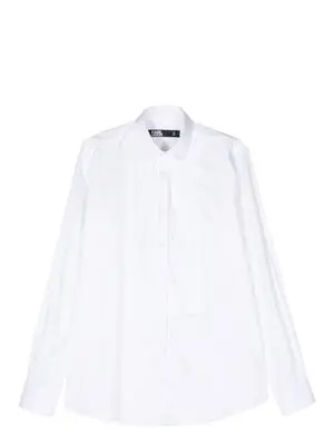 Karl Lagerfeld Smocking-detail Poplin Shirt - White