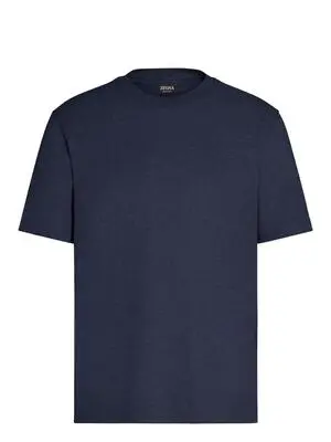 Zegna Fine-knit Linen T-shirt - Blue