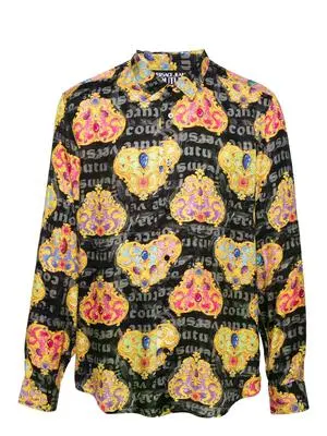 Versace Heart Couture-print Shirt - Black
