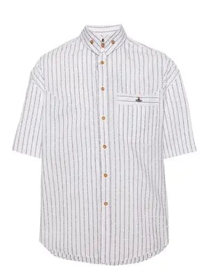 VIVIENNE WESTWOOD Stripped Krall Organic Cotton Shirt - White