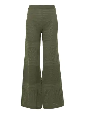 TWINSET Pointelle-knit Palazzo Pants - Green