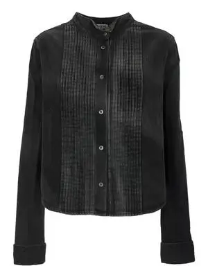 Loewe Pleated Denim Shirt - Black