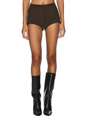 LAMARQUE Annaise Suede Short - Chocolate