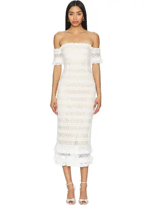 Likely Milaro Off-the-shoulder Lace Dress - White