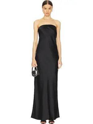 Norma Kamali Bias Strapless Gown Black-8