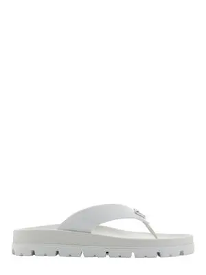Prada Leather Flip-flop Sandals - White