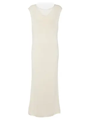 THE ROW Folosa Knitted Silk Maxi Dress - White