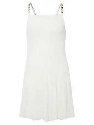 Rabanne Chain-detail Pleated Mini Dress - White