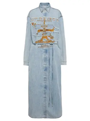 Y/project Evergreen Paris' Best Denim Shirt Dress - Blue
