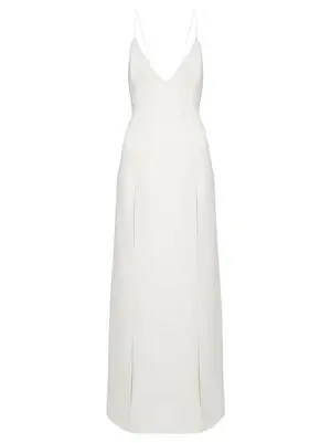 Khaite Nonya Crêpe Satin Slip Dress - White