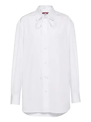 Gucci Bow-detail Cotton Poplin Shirt - White